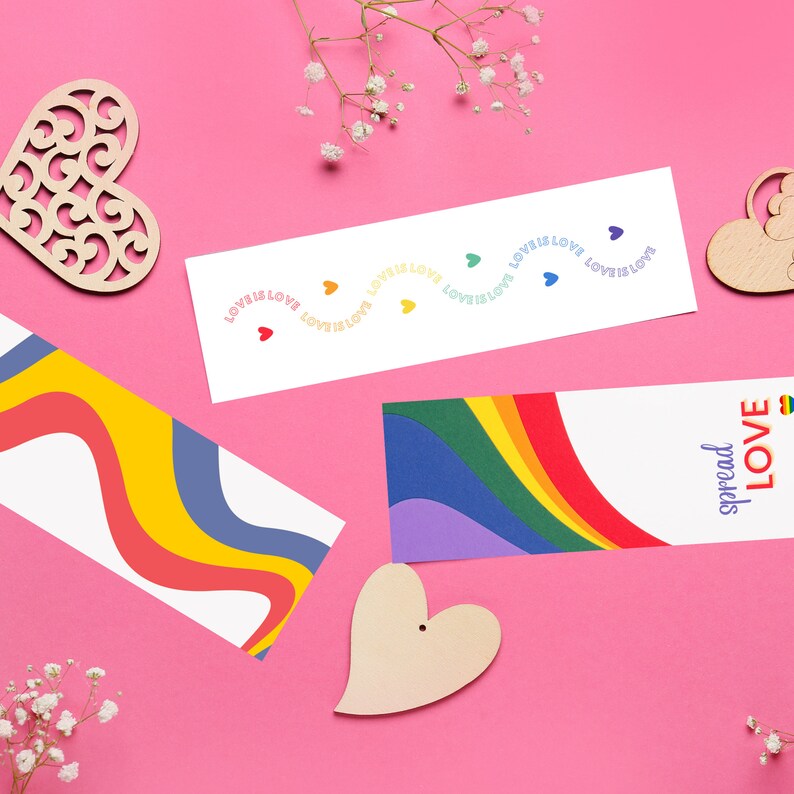Pride Bookmark Printable, LGBTQIA+ Retro Rainbow Bookmark , Bookish ...