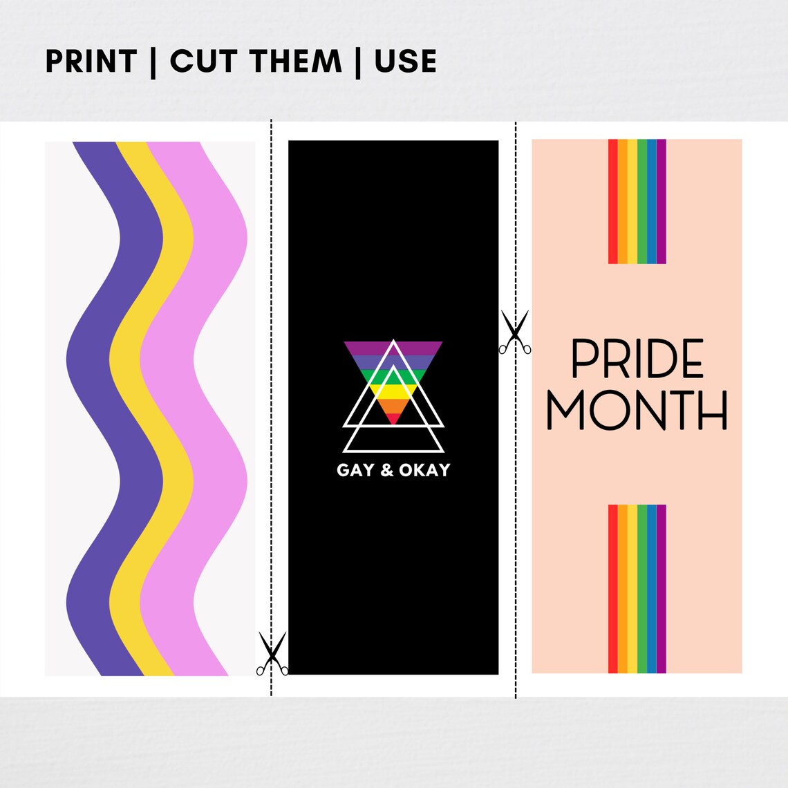 Pride Bookmark Printable, LGBTQIA Retro Rainbow Bookmark , Bookish ...