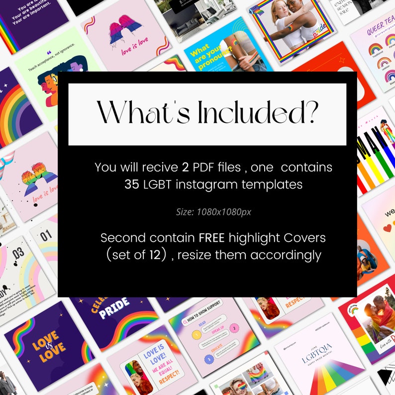 LGBT Pride Instagram Post Templates: Social Media Kit (canva) - Etsy