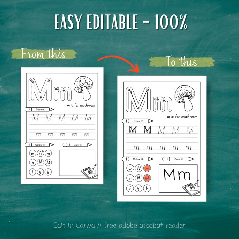 Preschool Letter Tracing Worksheets: Handwriting Practice (digital ...
