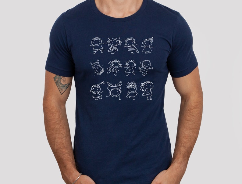Hand-drawn Stick Figure T-shirt, Custom Stick Figure Artwork, Creative ...