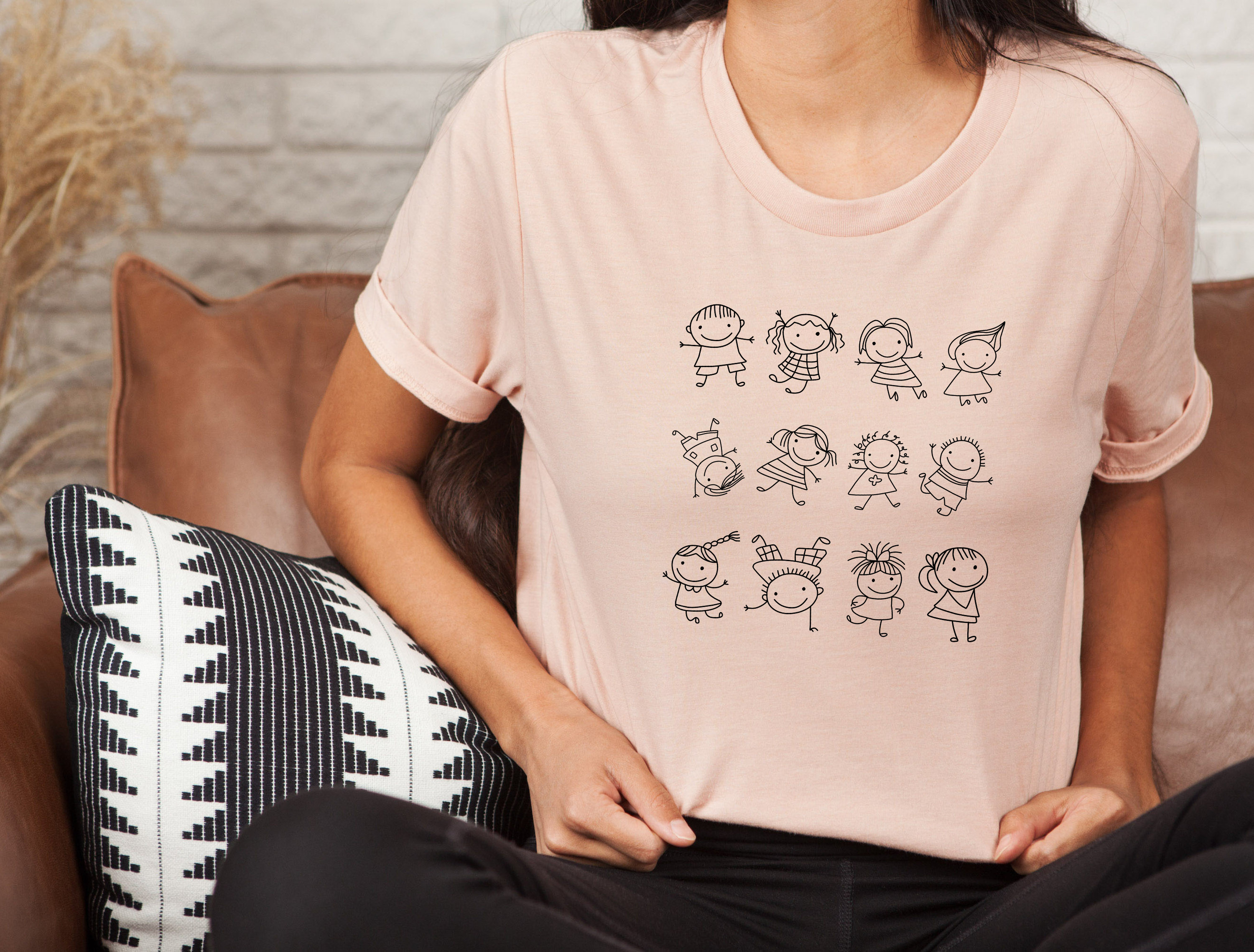 Hand-drawn Stick Figure T-shirt, Custom Stick Figure Artwork, Creative ...