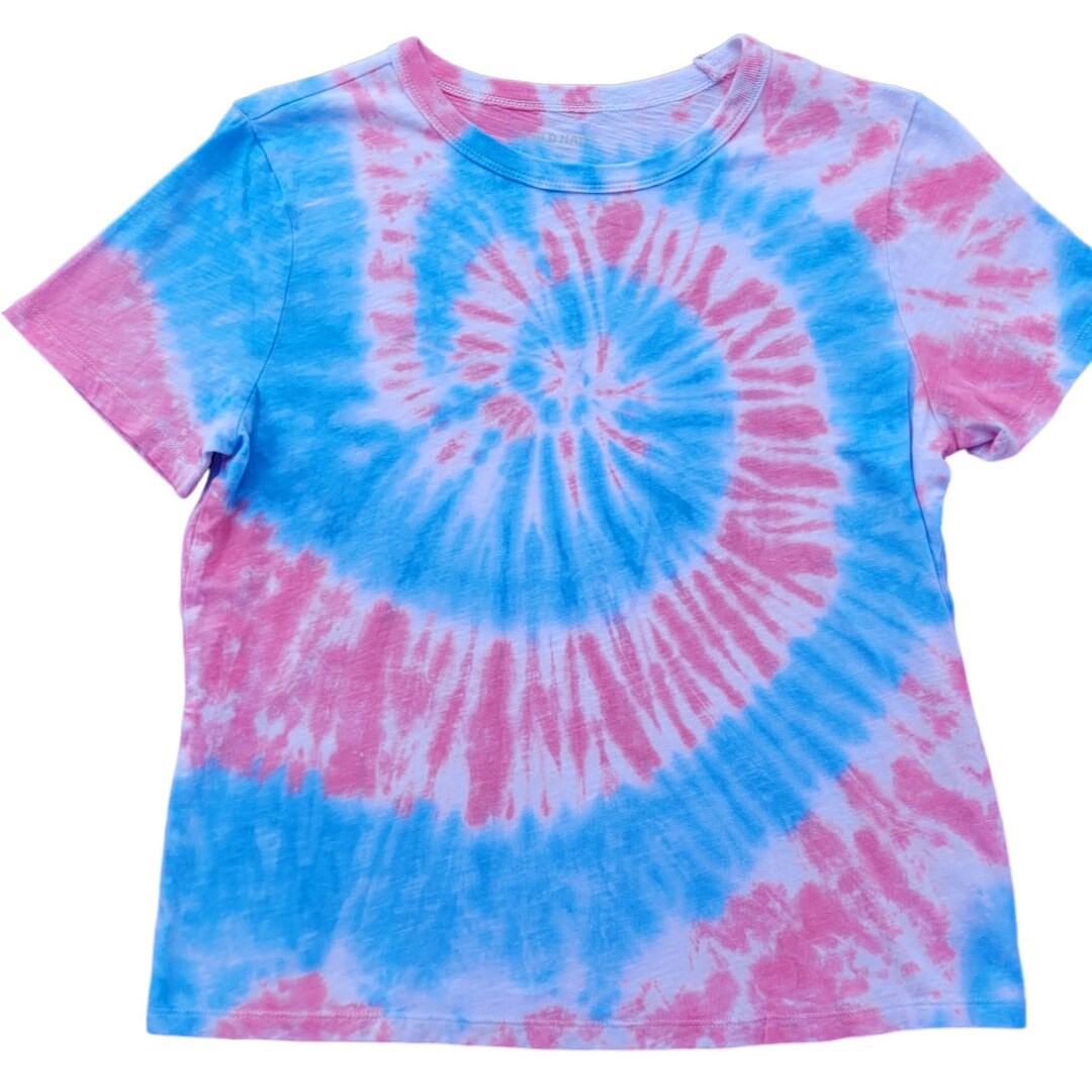 Trans Pride Pink/baby Blue Spiral Tie-dye Tee, Fitted Cut old Navy ...
