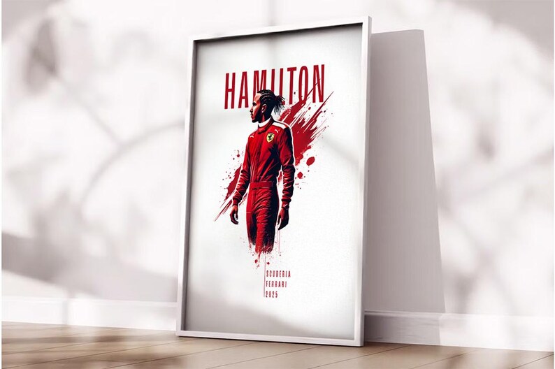F1 Driver Lewis Hamilton in Red - Formula 1 Scuderia Ferrari 2025 ...