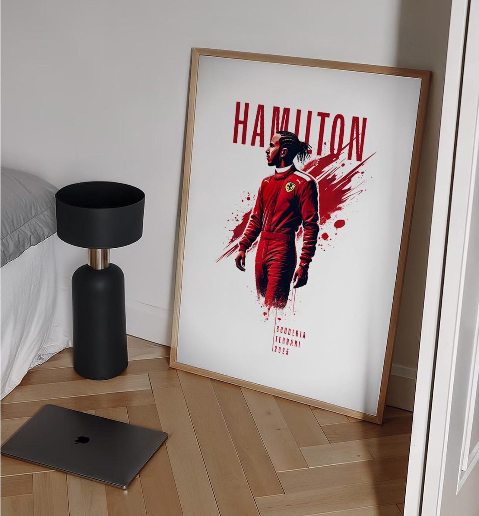 Lewis Hamilton Ferrari F1 2025 Poster: Minimalist Pop Art (digital ...