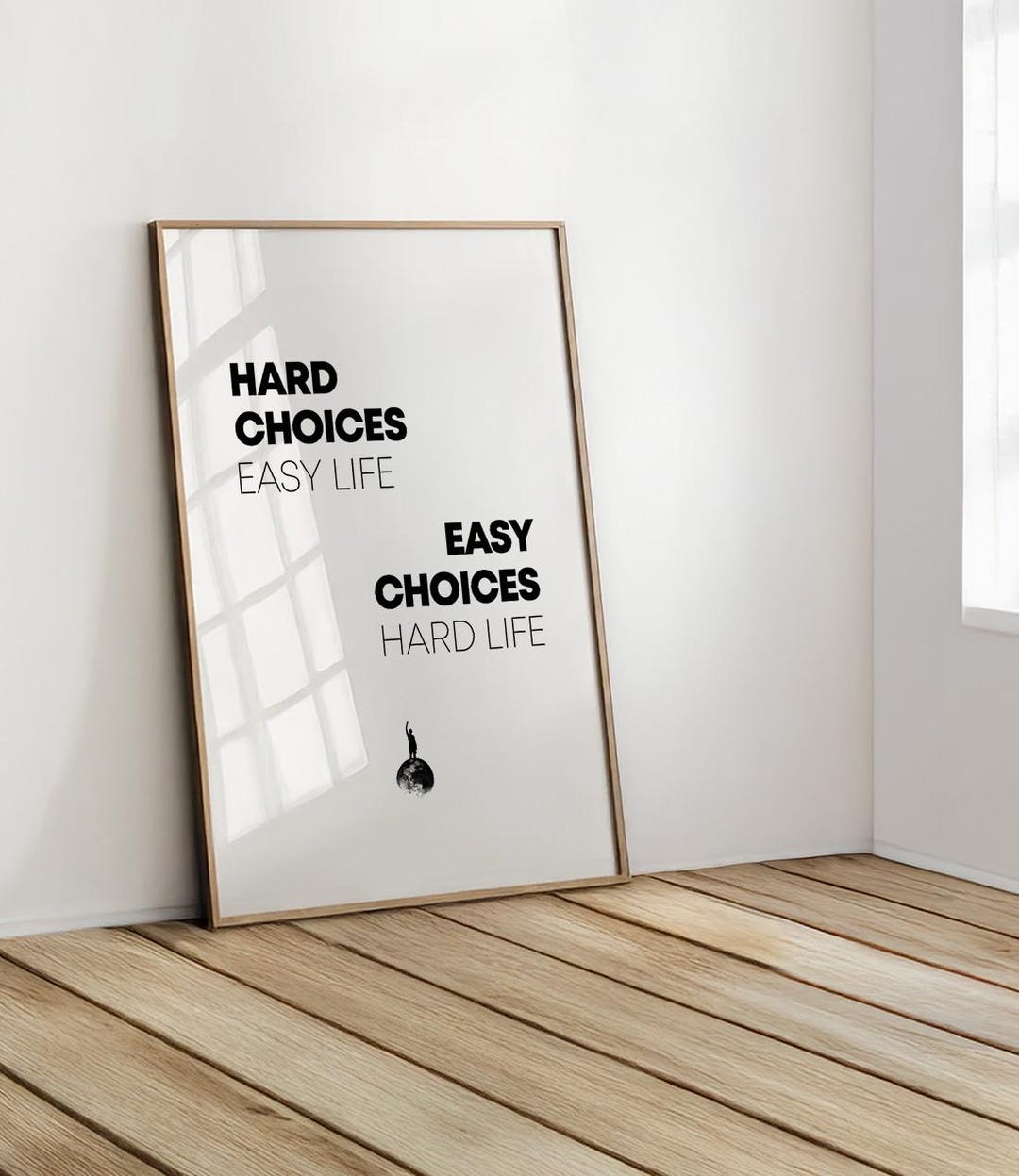 Motivational Quote Art Print: Hard Choices Easy Life (digital Download ...