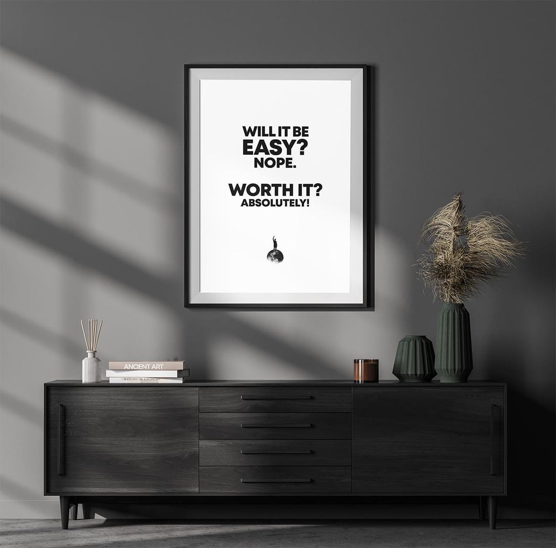 Dream Big, Work Hard - Inspirational Quote, Office Wall Art ...