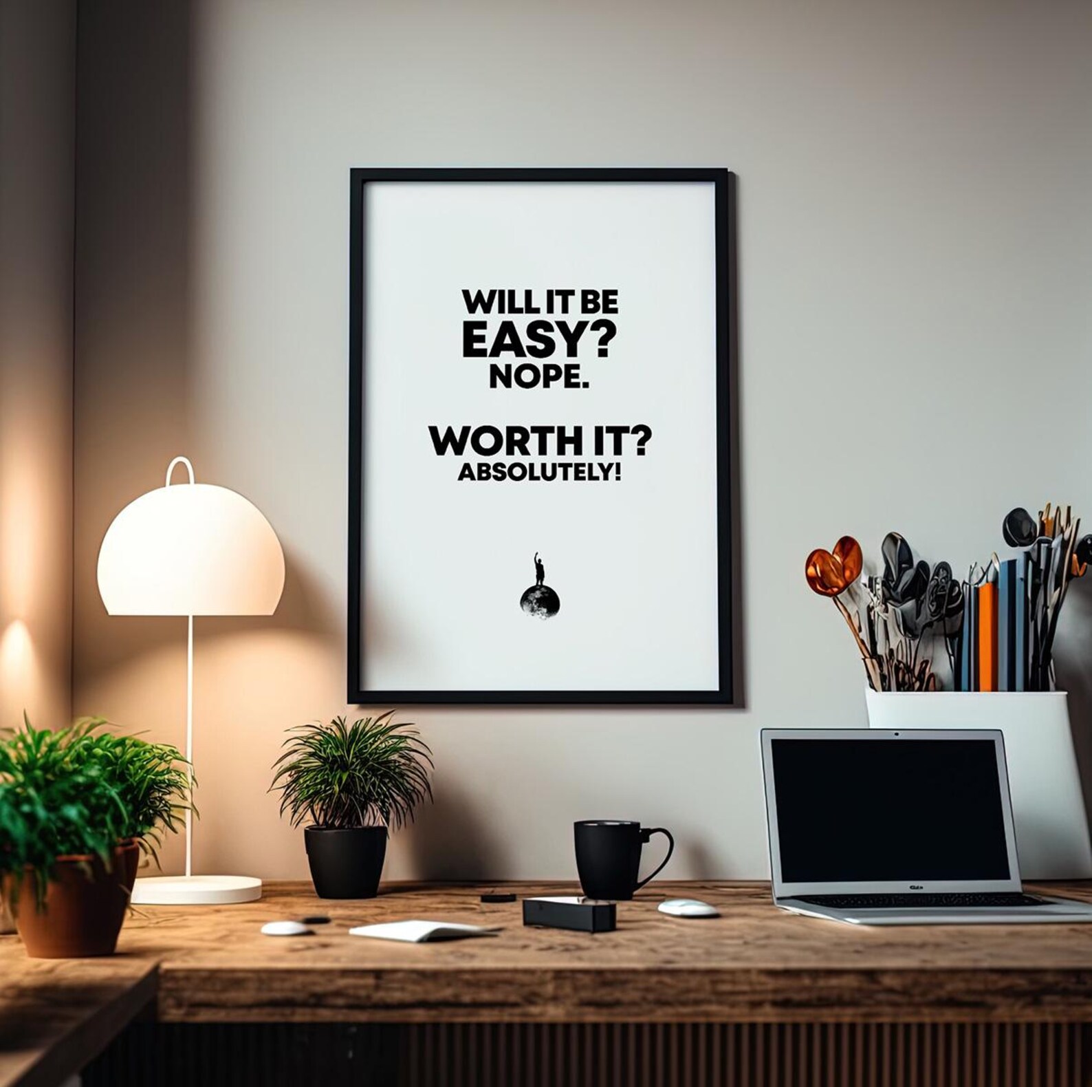 Dream Big, Work Hard - Inspirational Quote, Office Wall Art ...