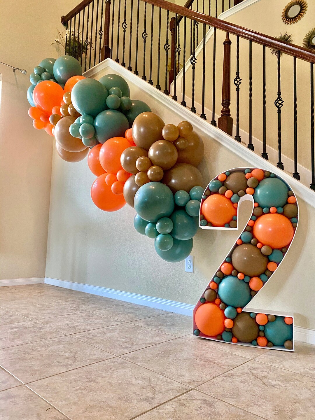 Cool Beans DIY Balloon Arch Garland Kit | Mocha Orange Muted Green Sage ...