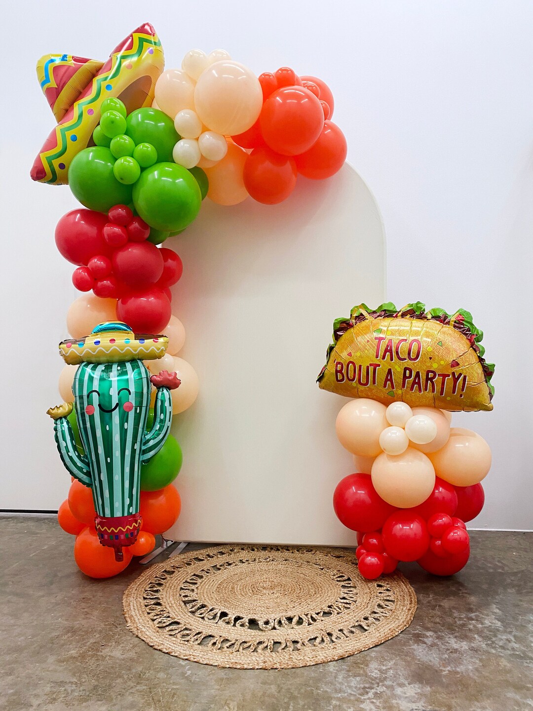 Taco Twosday DIY Balloon Arch Garland Kit Red Orange Blush Lime Green ...