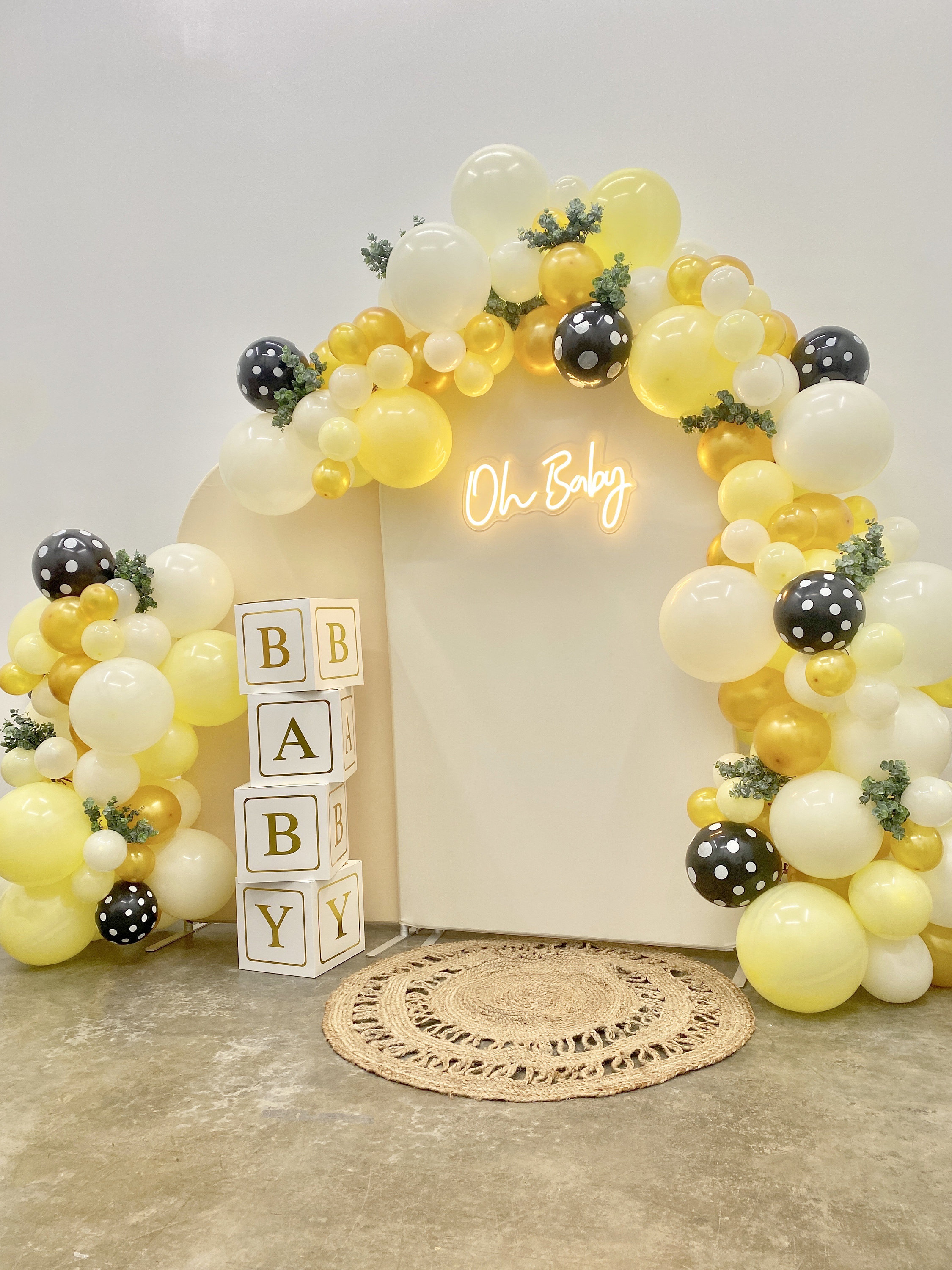 Momma-to-bee DIY Balloon Arch Garland Kit Pastel Yellow Gold Black Honey Bee Baby Shower Kids ...