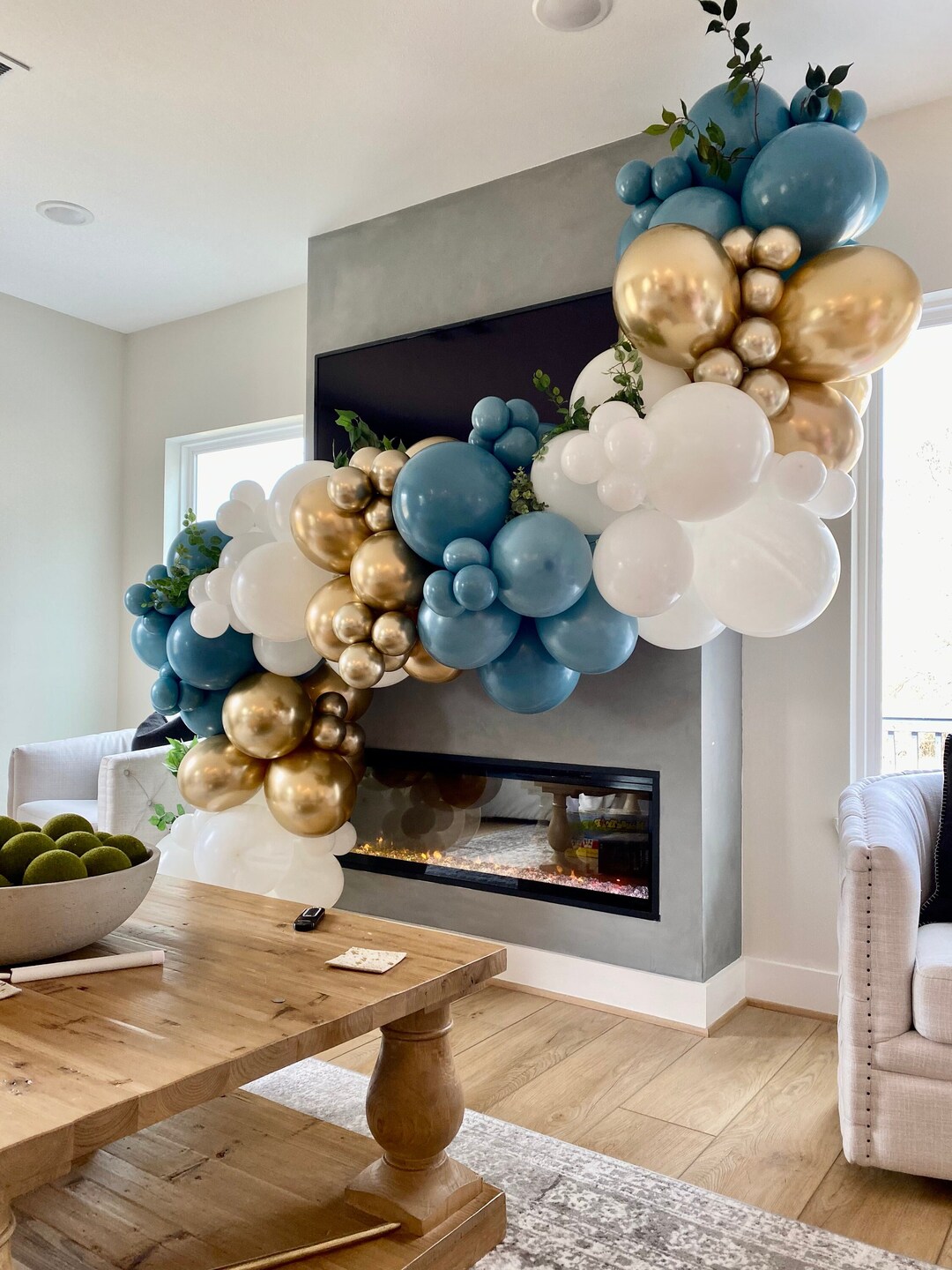 Seas the Day DIY Balloon Arch Garland Kit Muted Pastel Blue White ...