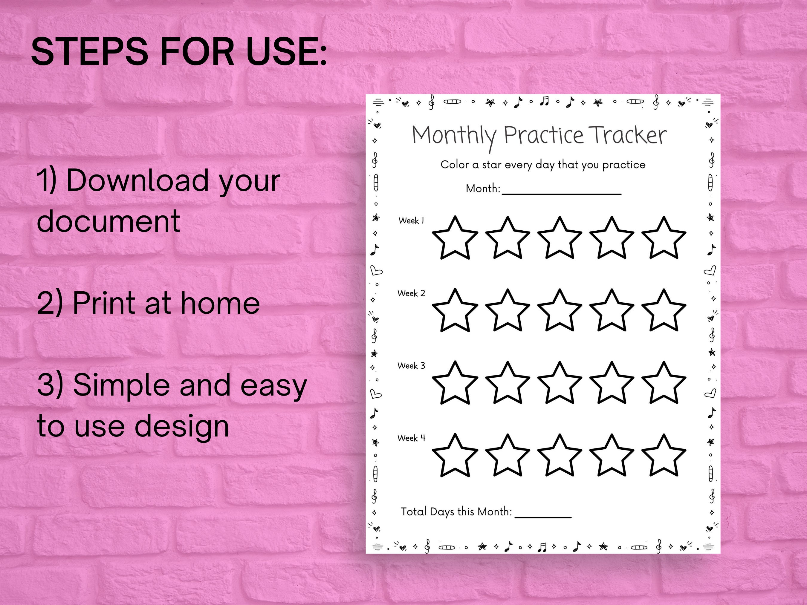 Music Practice Trackers - Etsy