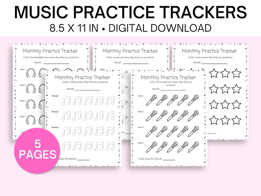 Music Practice Trackers - Etsy