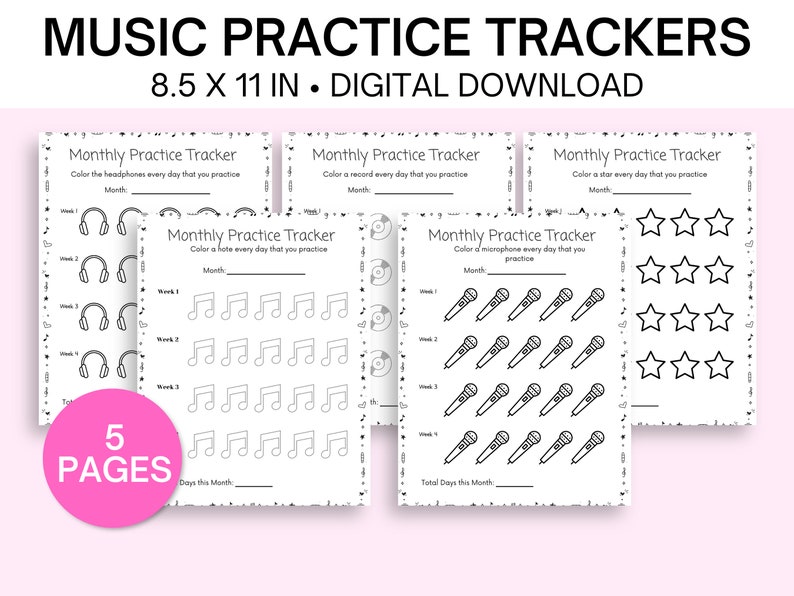 Music Practice Trackers - Etsy
