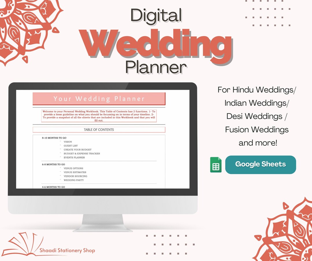 Digital Wedding Planner Simple Wedding Planner for Budget, Guest List ...
