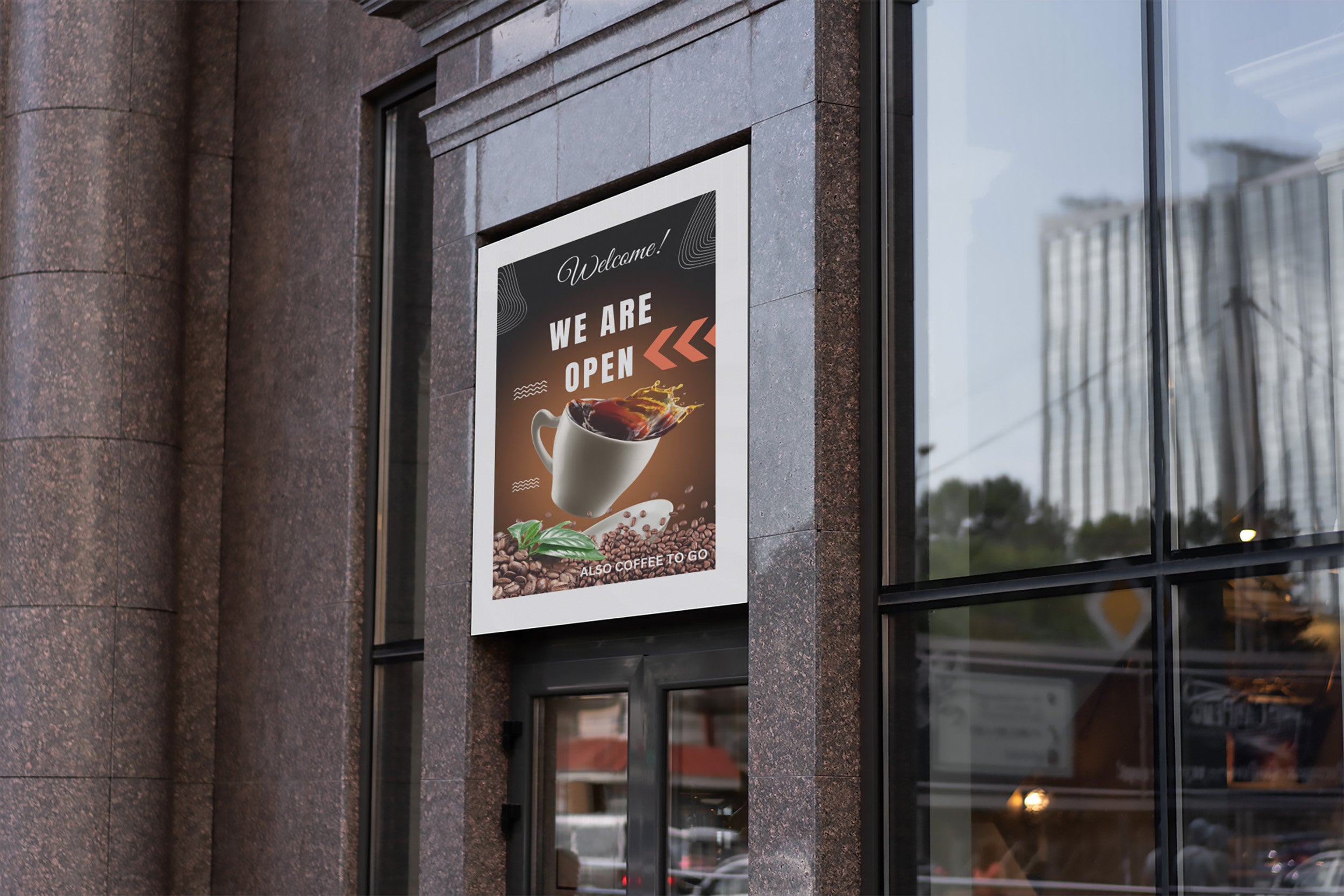 Coffee - WE ARE OPEN - Advertising Banner/poster / Display, for Your ...