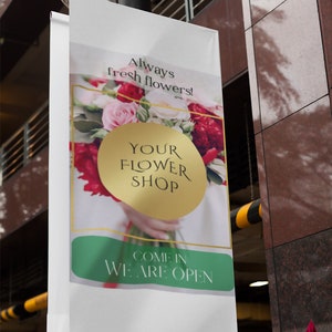 Flower Shop Banner - We ARE OPEN - for Your Own Digital Print! - Etsy