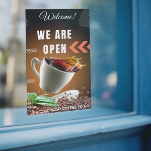 Coffee - WE ARE OPEN - Advertising Banner/poster / Display, for Your ...
