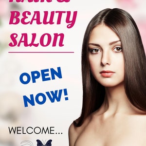 Advertising Poster/banner - Hair & Beauty Salon - OPEN NOW - for Your ...