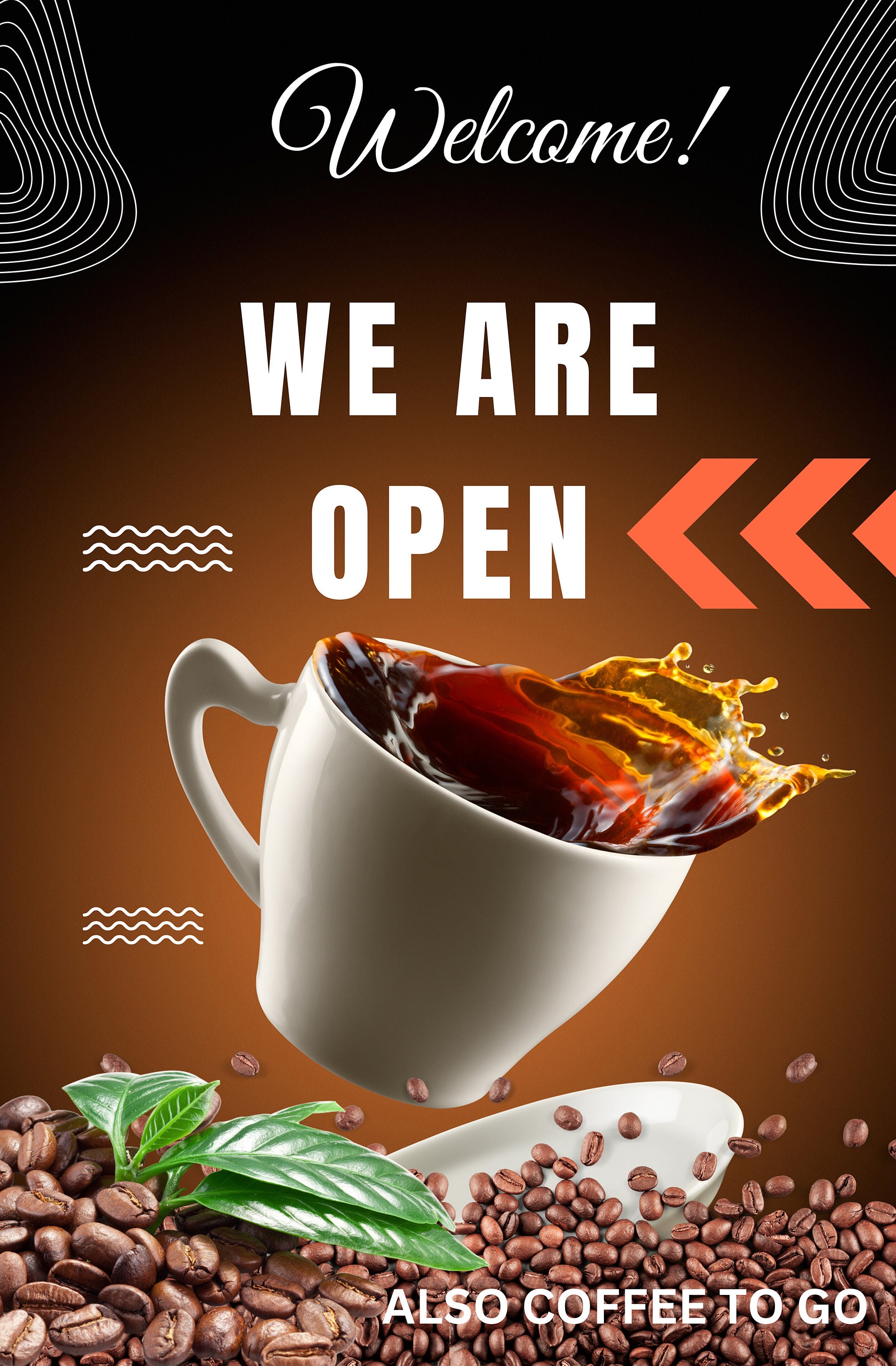 Coffee - WE ARE OPEN - Advertising Banner/poster / Display, for Your ...