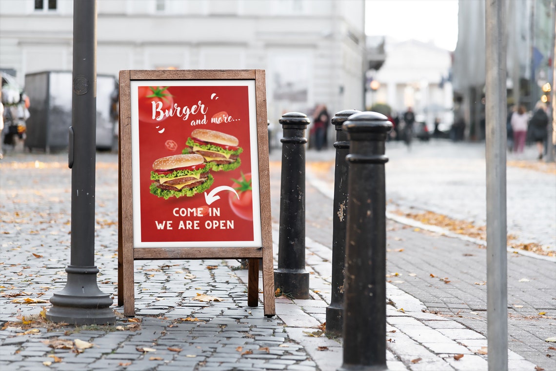 Advertising Poster/banner - Burger and More... / Come In-we Are Open ...