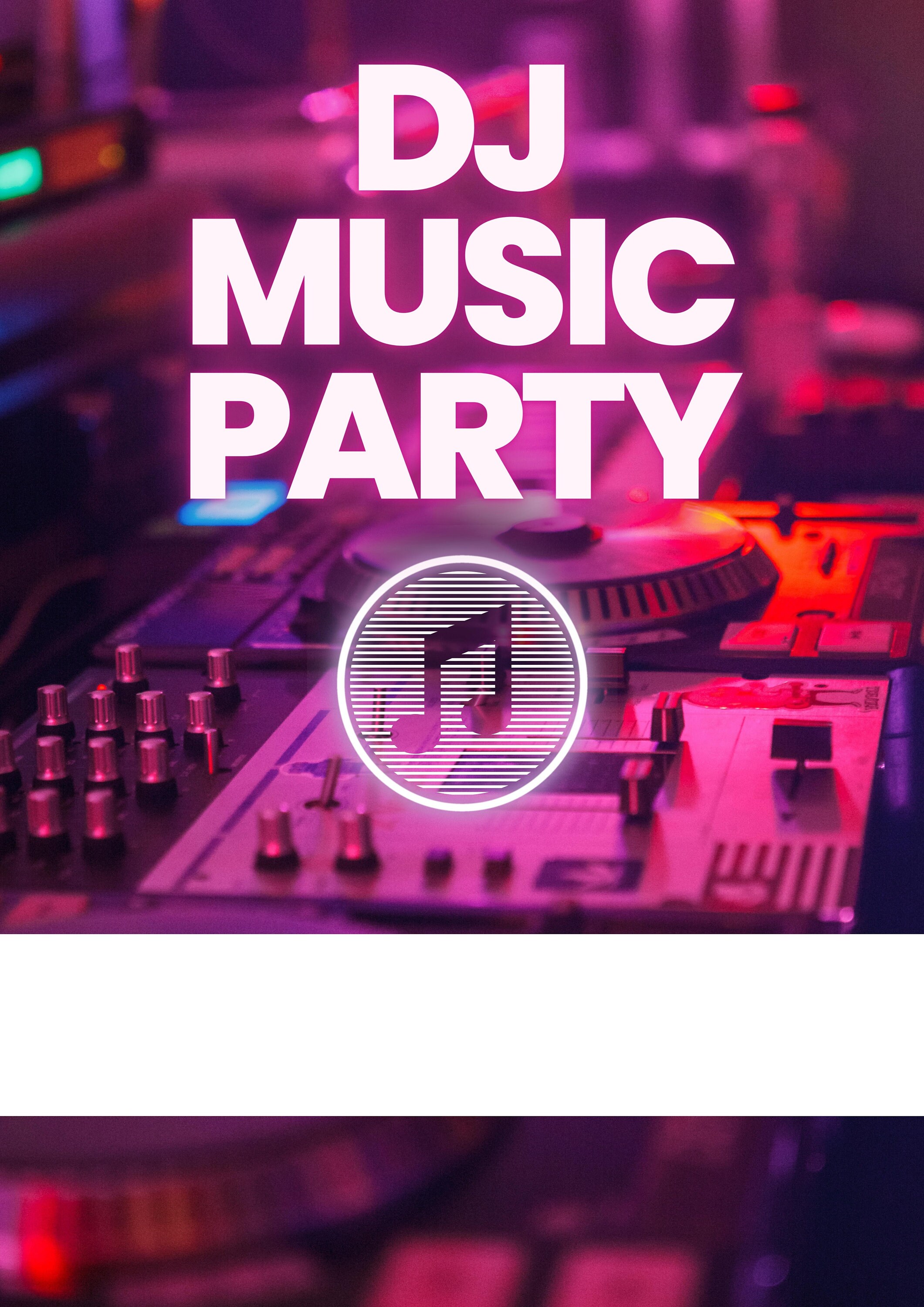 Banner / Poster / Display - DJ Music Party - for Your Own Printing and ...
