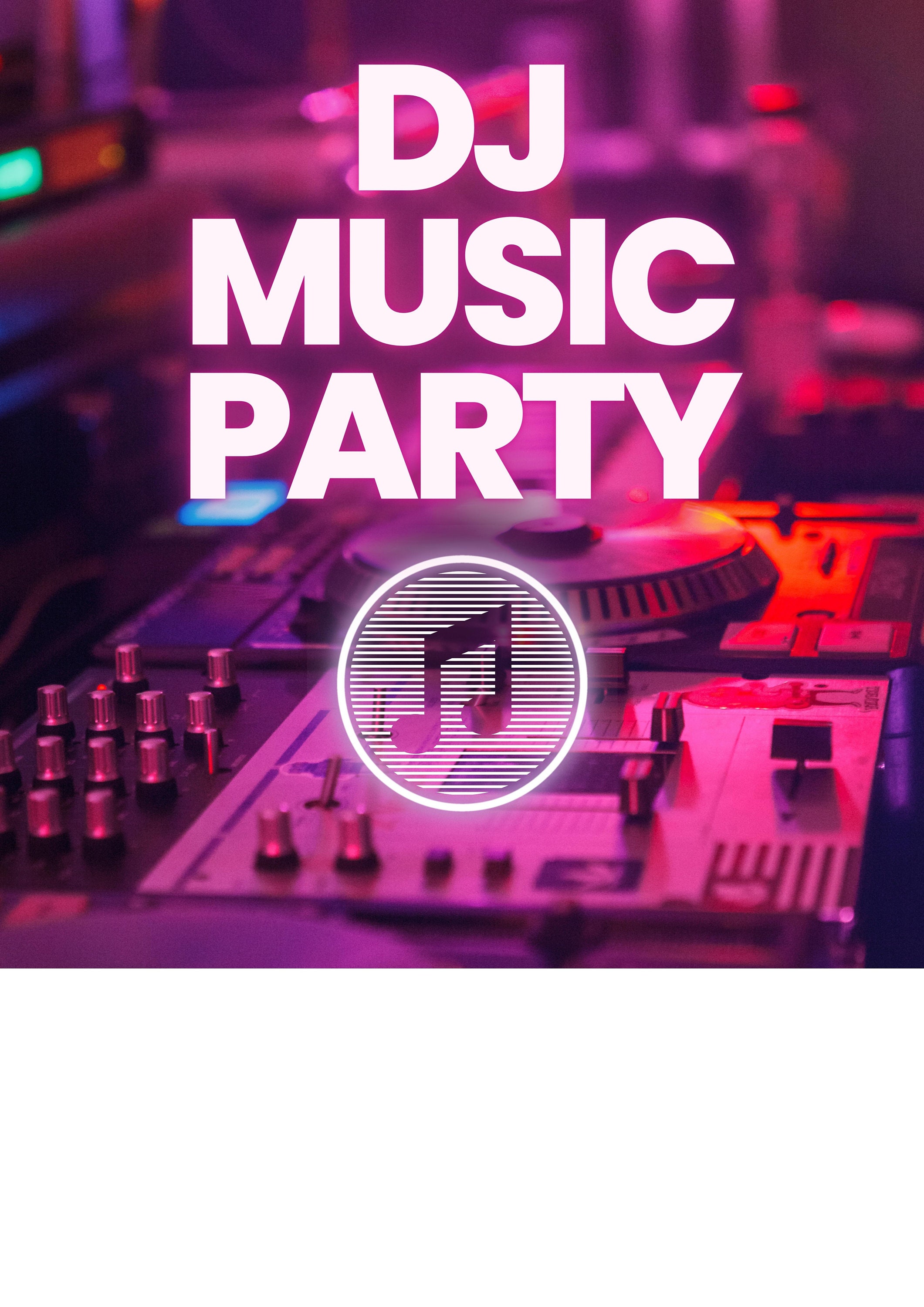 Banner / Poster / Display - DJ Music Party - for Your Own Printing and ...