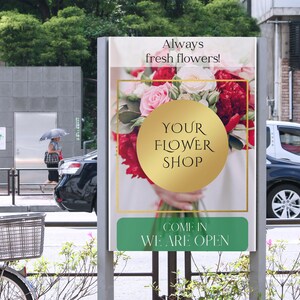 Flower Shop Banner - We ARE OPEN - for Your Own Digital Print! - Etsy
