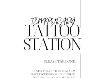 Tattoo Station Sign Wedding Tattoo Station Minimalist Tattoo Station ...