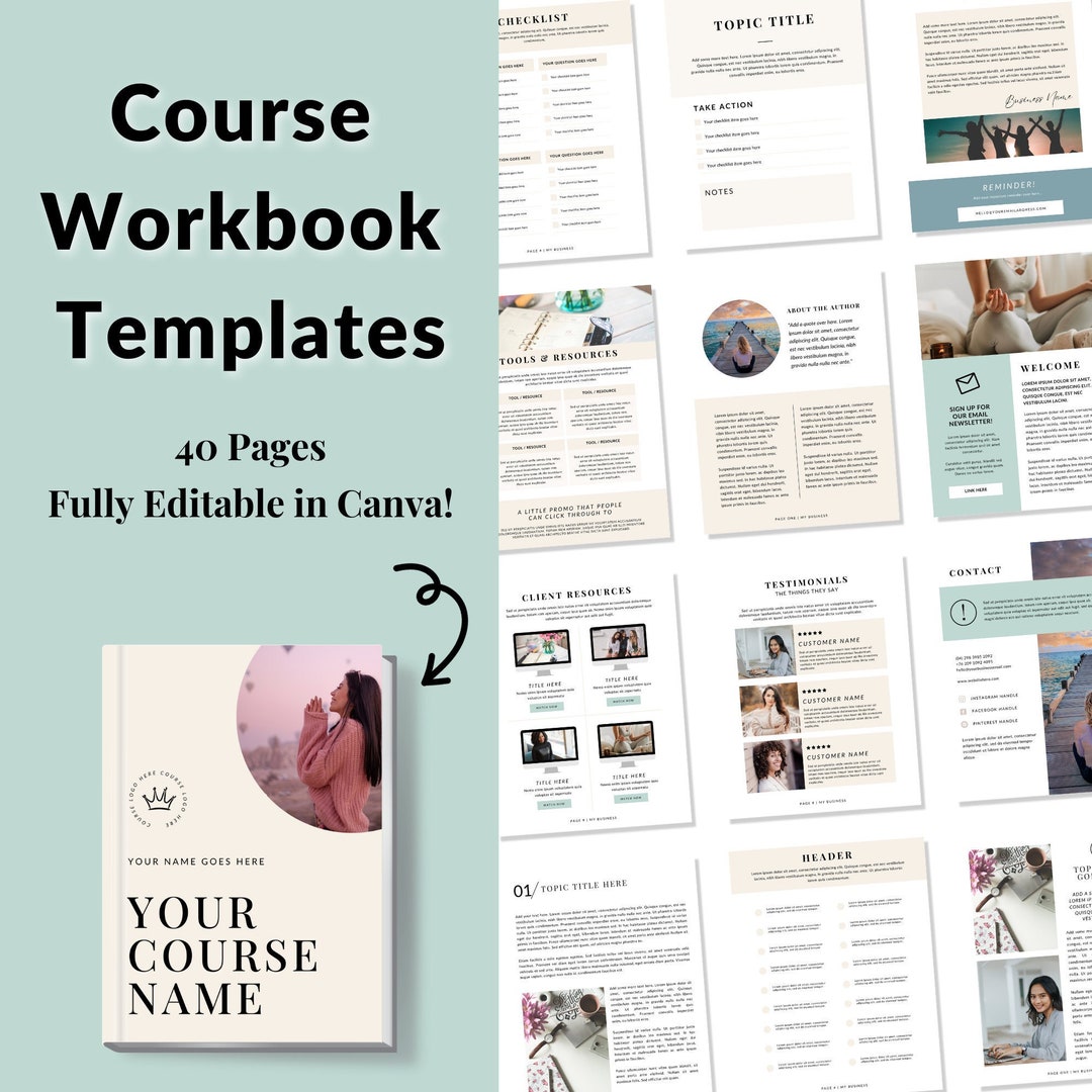 Course Workbook Template | Editable in Canva, for Life Coaches ...