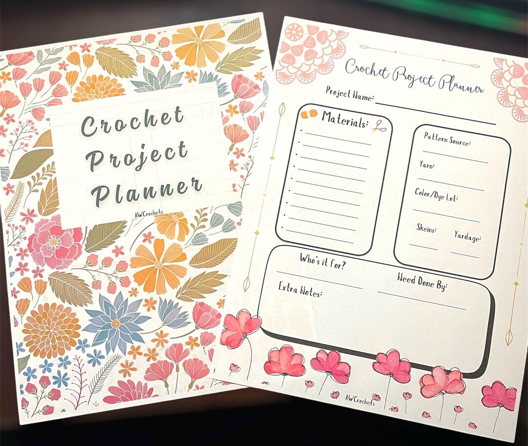 Printable Crochet Project Planner & Binder Cover - Etsy