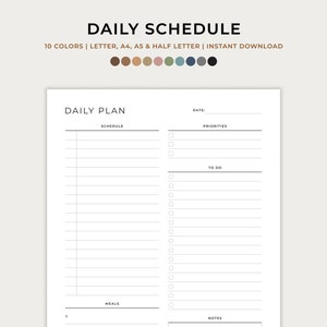 Daily Schedule, Daily Printable 8.5x11 Planner Daily Grind Planner ...