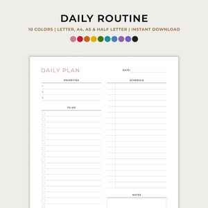 Daily Routine, Daily Printable 8.5x11 Planner Daily Grind Planner ...