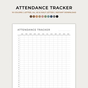 Attendance Tracker, Attendance Log, Homeschool Attendance Log, Student Attendance Log, A4, A5 ...