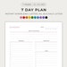 7 Day Plan, Daily Printable 8.5x11 Planner Daily Grind Planner Inserts ...