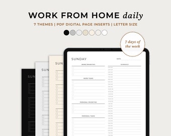 Work From Home Daily, Daily Printable 8.5x11 Planner Daily Grind ...