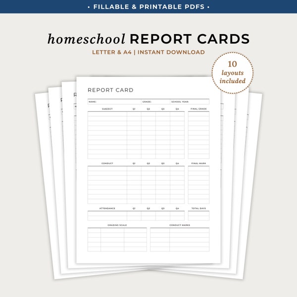 Homeschool Report Card - Etsy
