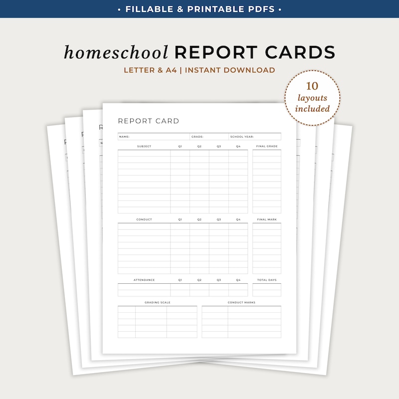 Homeschool Report Card - Etsy