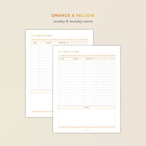 Kids Activities Tracker, Printable, Minimal, Routine Chart, Kid Planner ...