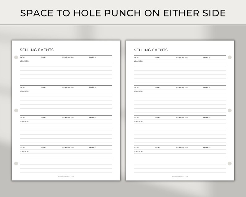 Selling Events Tracker, Printable, Minimal, Sales Tracker, Business ...