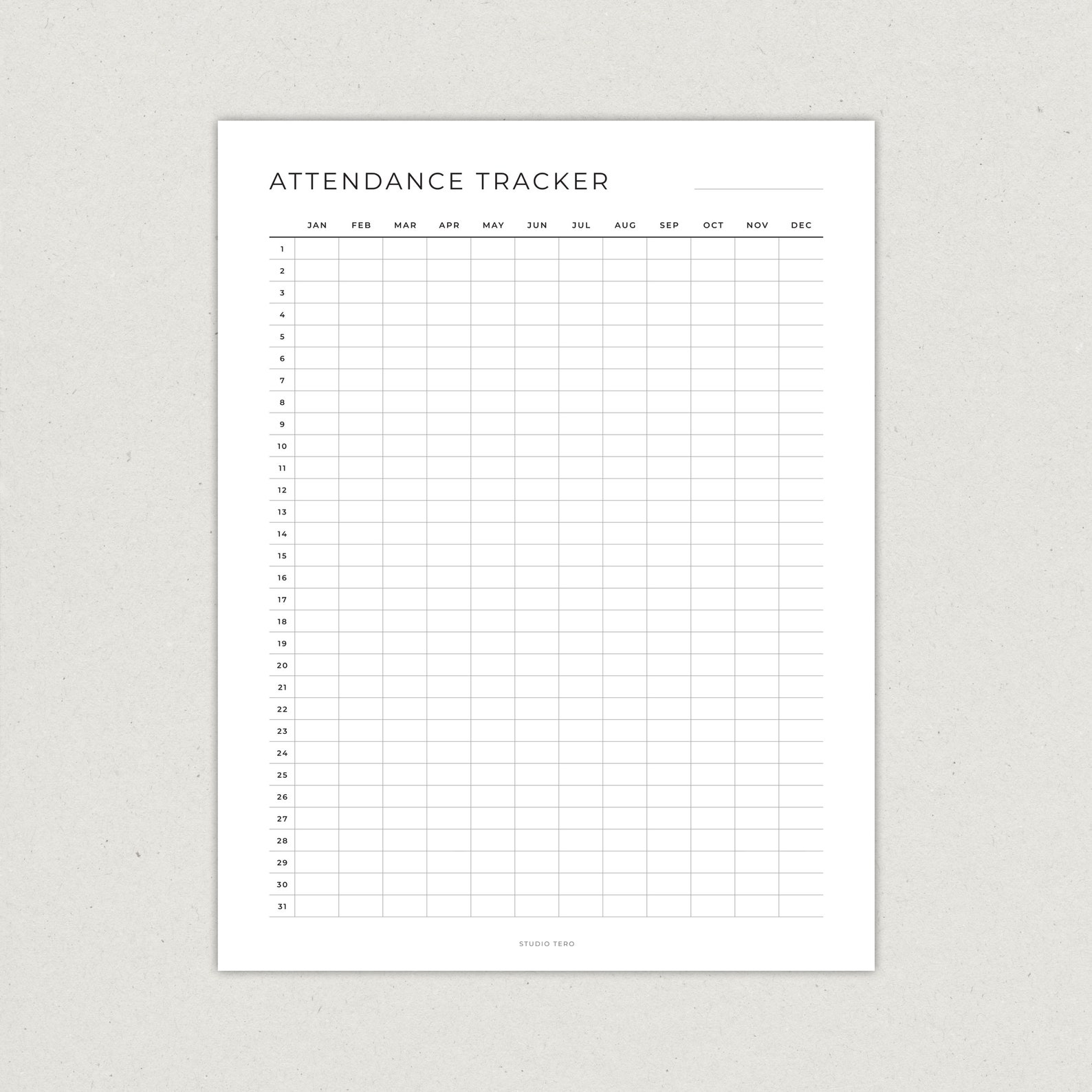 Attendance Tracker, Attendance Log, Homeschool Attendance Log, Student ...