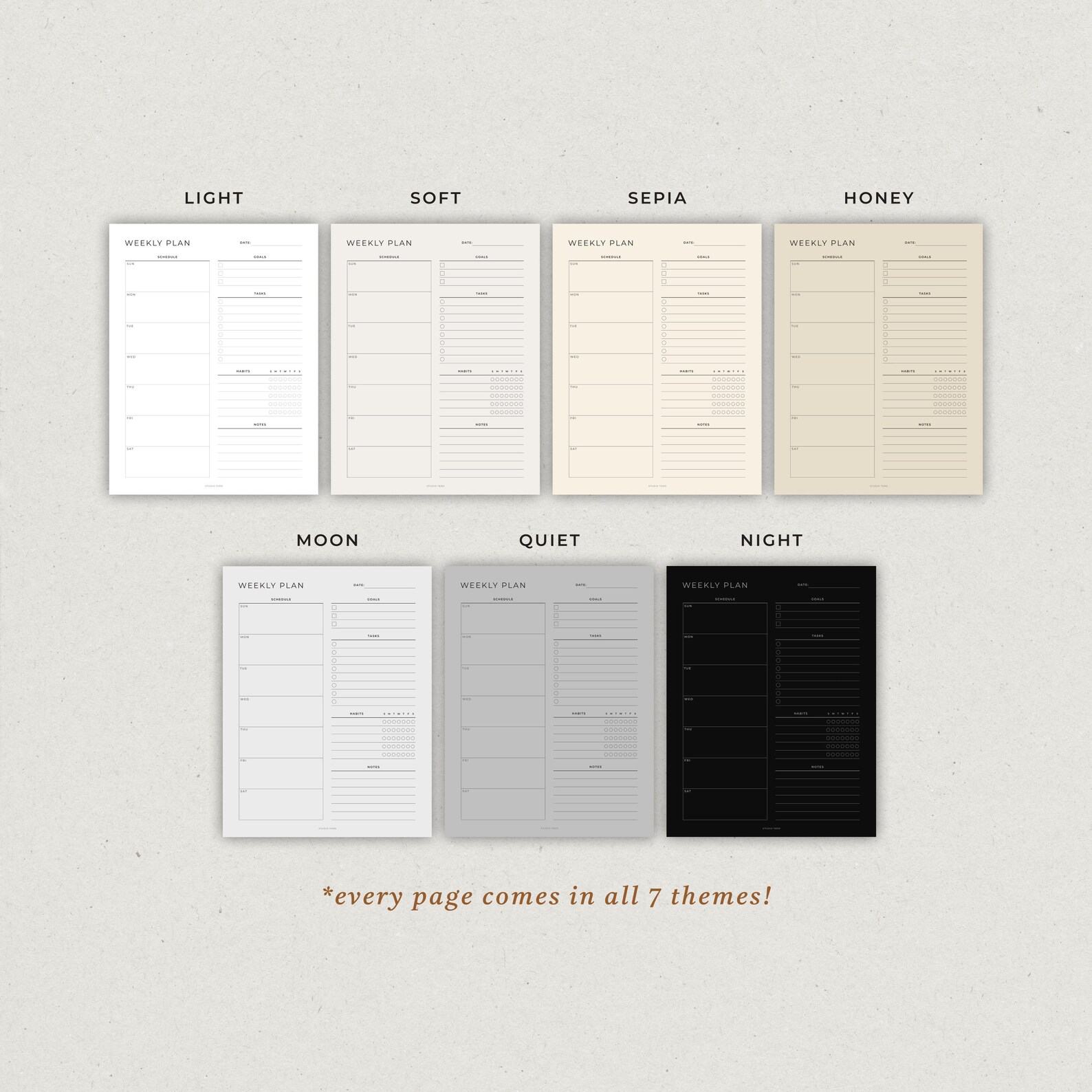 Weekly Planner, Desktop Plan Weekly H Undated Plan Strategic Boxes ...