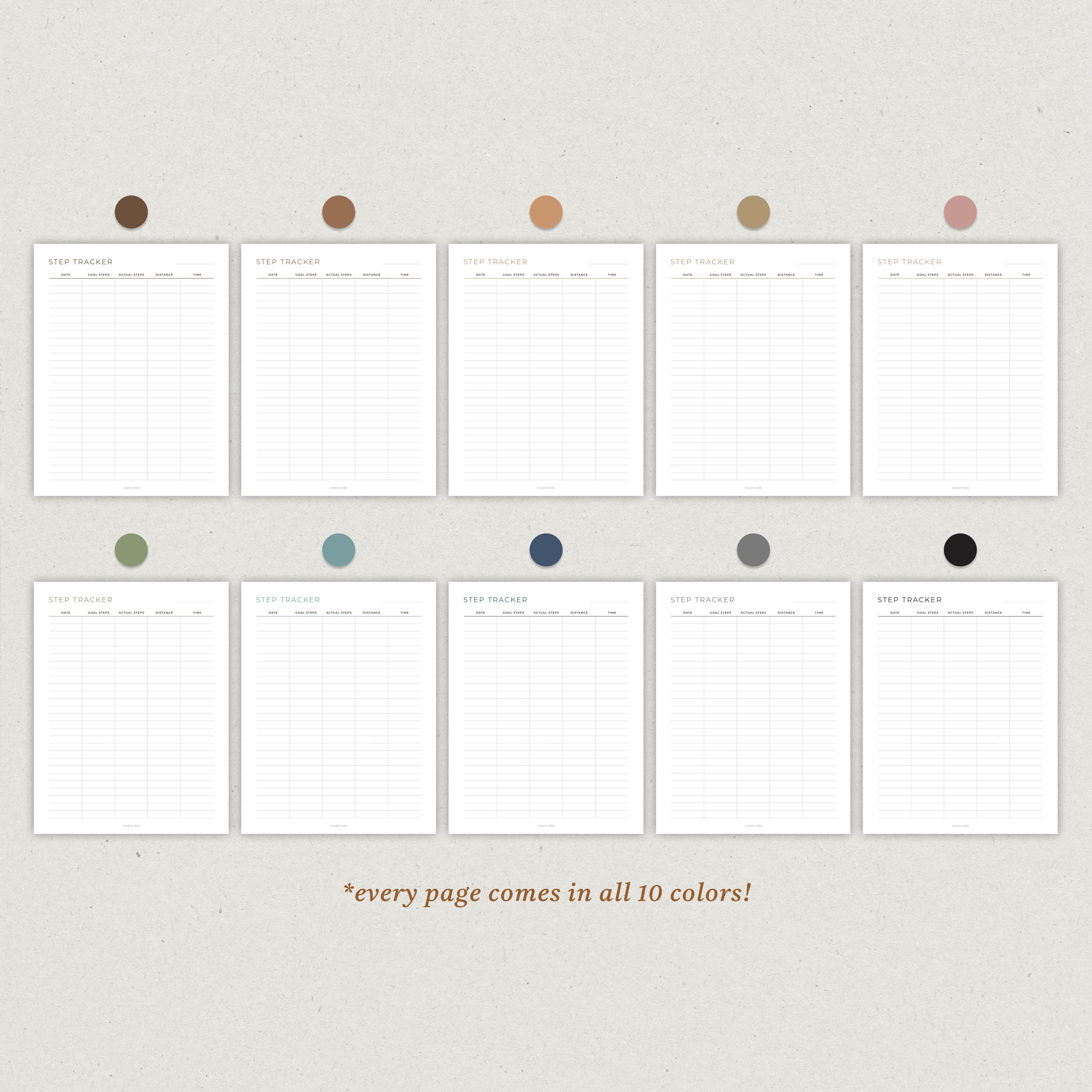 Minimalist Step Tracker, Printable Step Log, Walking Journal, Exercise ...