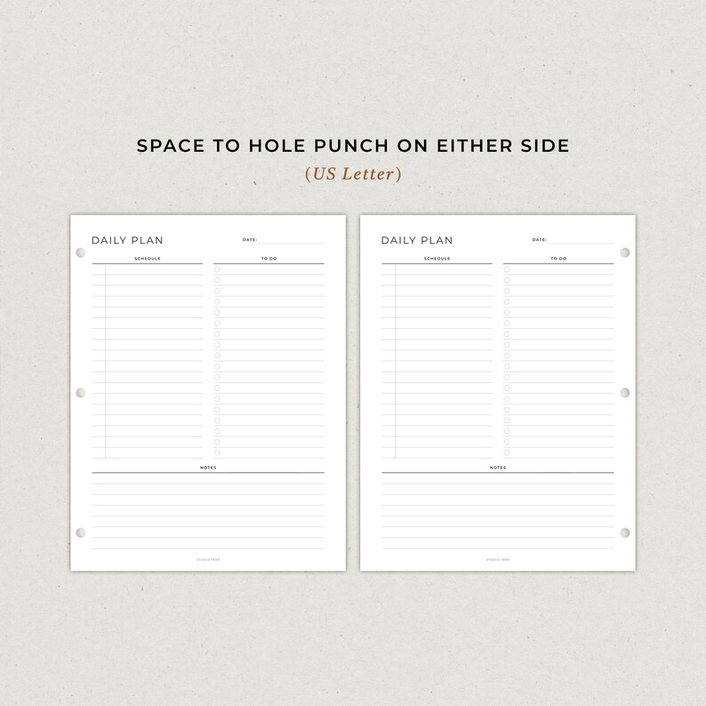 Minimalist Daily Planner, Daily Printable 8.5x11 Planner Daily Grind ...