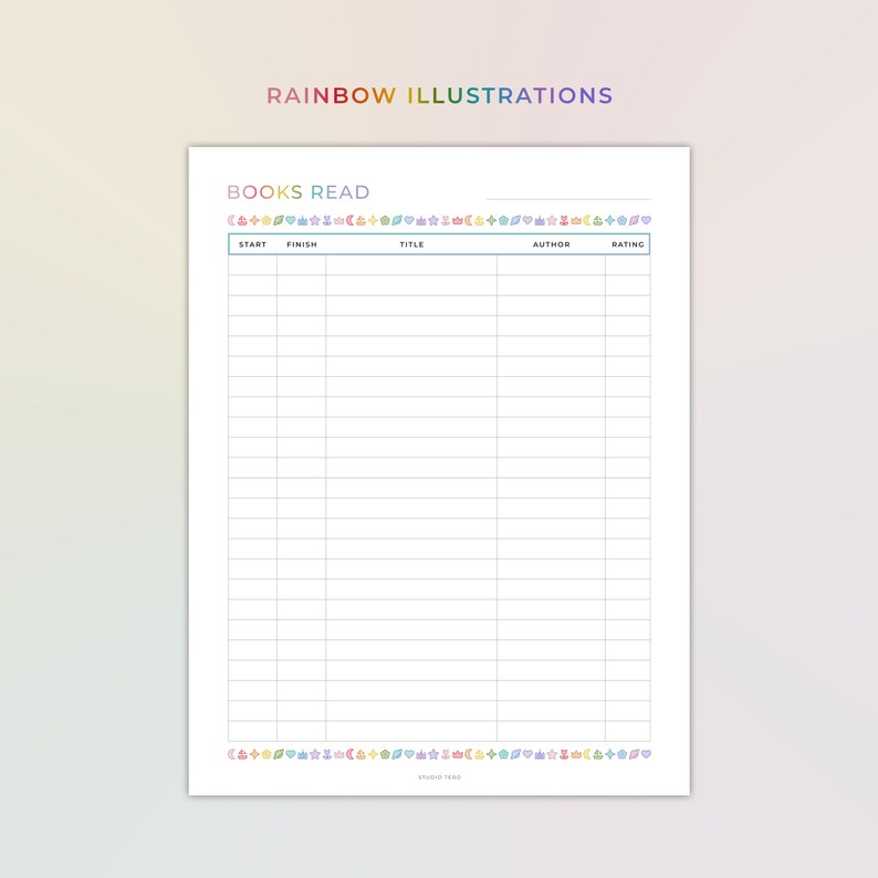 Kids Book Record, Printable, Minimal, Book Tracker for Kids, Kids ...