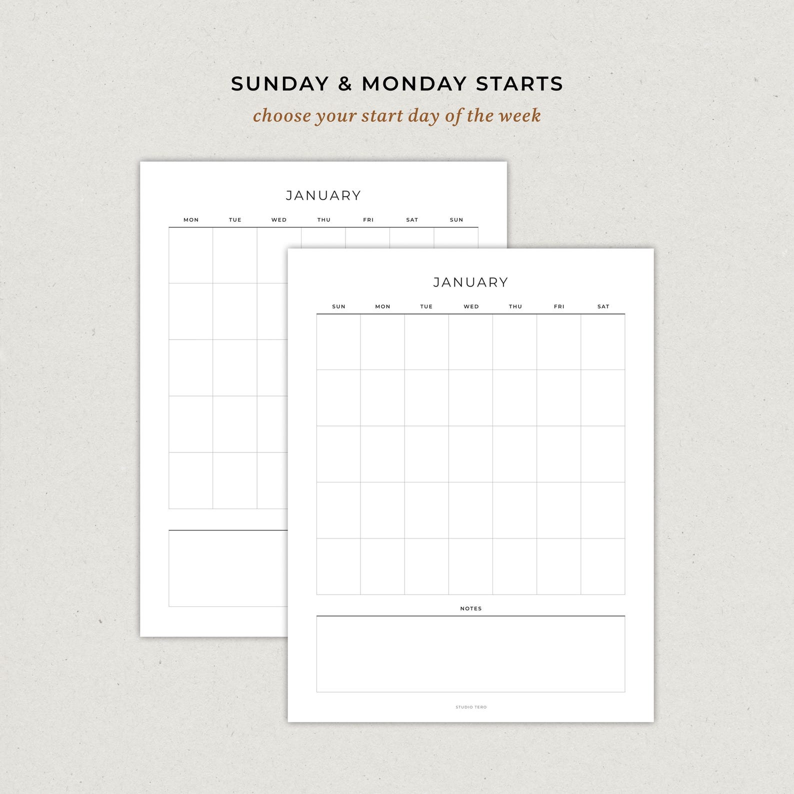 Blank Calendars BUNDLE, Yearly Calendar, Undated Calendars, Monthly ...