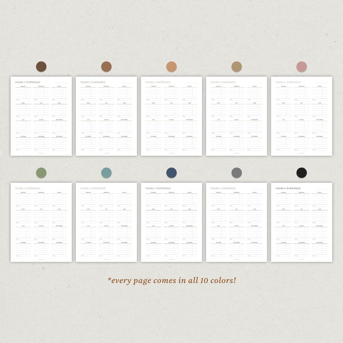 Yearly Expenses Tracker, Yearly Expenses Overview, Business Spending ...