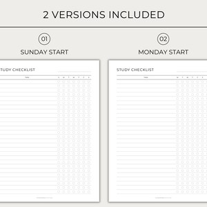 Study Checklist, Printable, Minimal, Student Planner, School Tasks ...