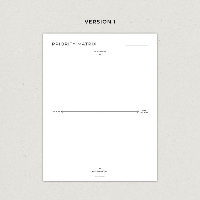 Priority Matrix, Eisenhower Matrix, Decision Matrix, Task Organizer, My ...